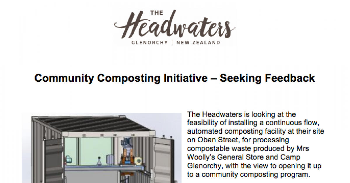 COMMUNITY COMPOSTING INITIATIVE » April, 2017 » Glenorchy Community